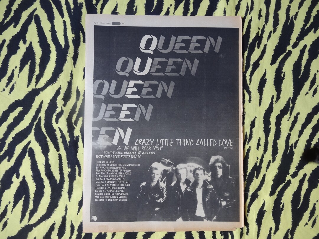Original 1979 Queen on Tour Advert/poster, Rare Vintage Poster, Queen ...