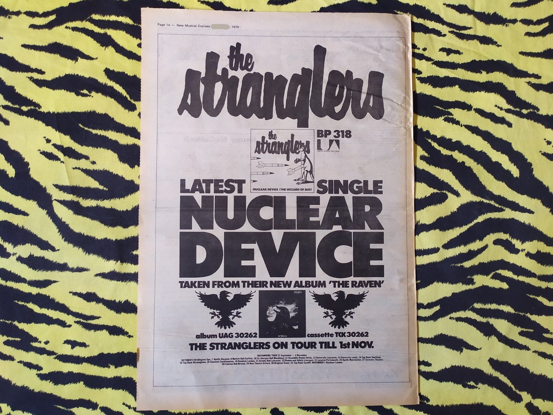 Original 1979 the Stranglers on Tour Advert/poster, Rare Vintage Poster ...