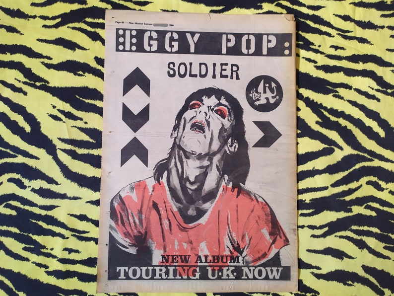 Original 1980 Iggy Pop on Tour Advert/poster, Rare Vintage Poster, Iggy ...