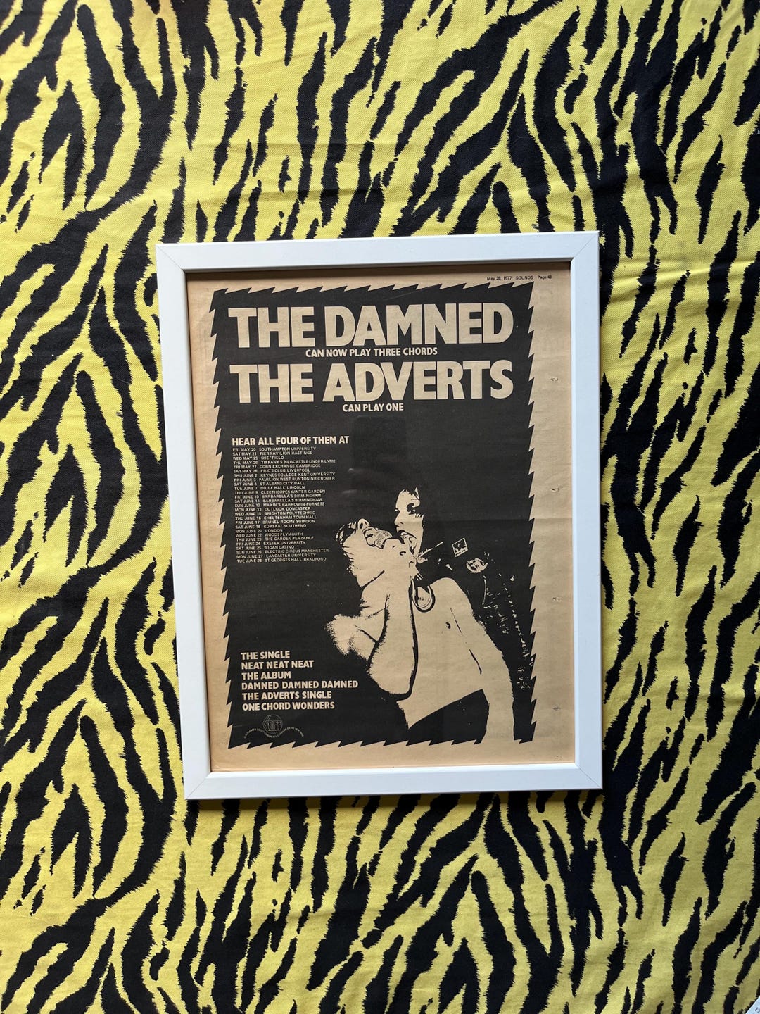 Original 1977 Damned-the Adverts Advert/poster, Rare Vintage Poster ...
