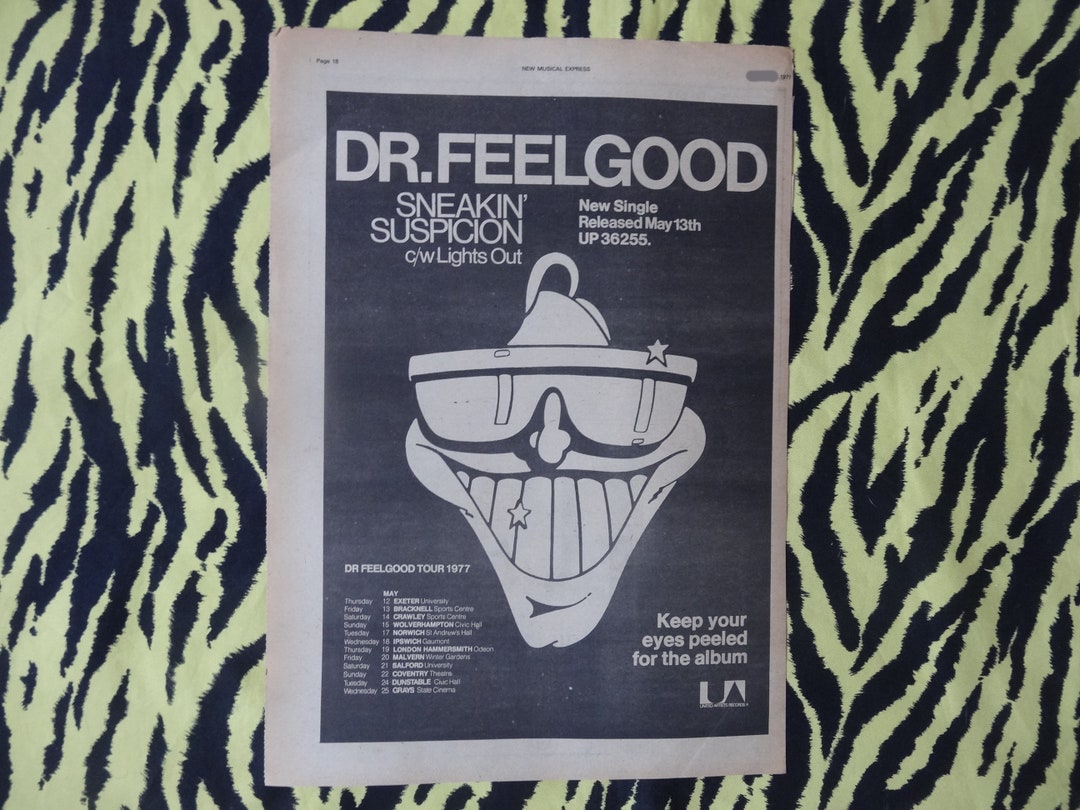 Original 1977 Dr. Feelgood Tour Advert/poster, Rare Vintage Poster ...