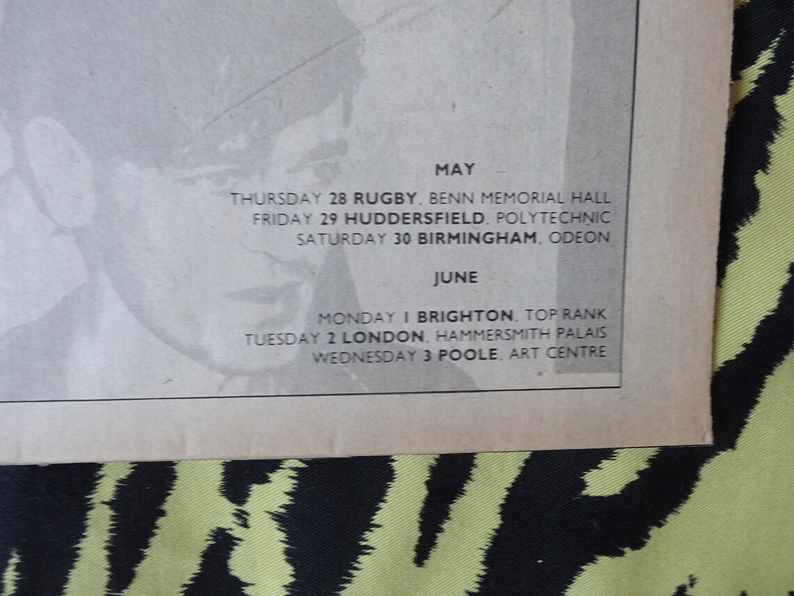 Original 1981 the Psychedelic Furs Tour Advert/poster, Rare Vintage ...