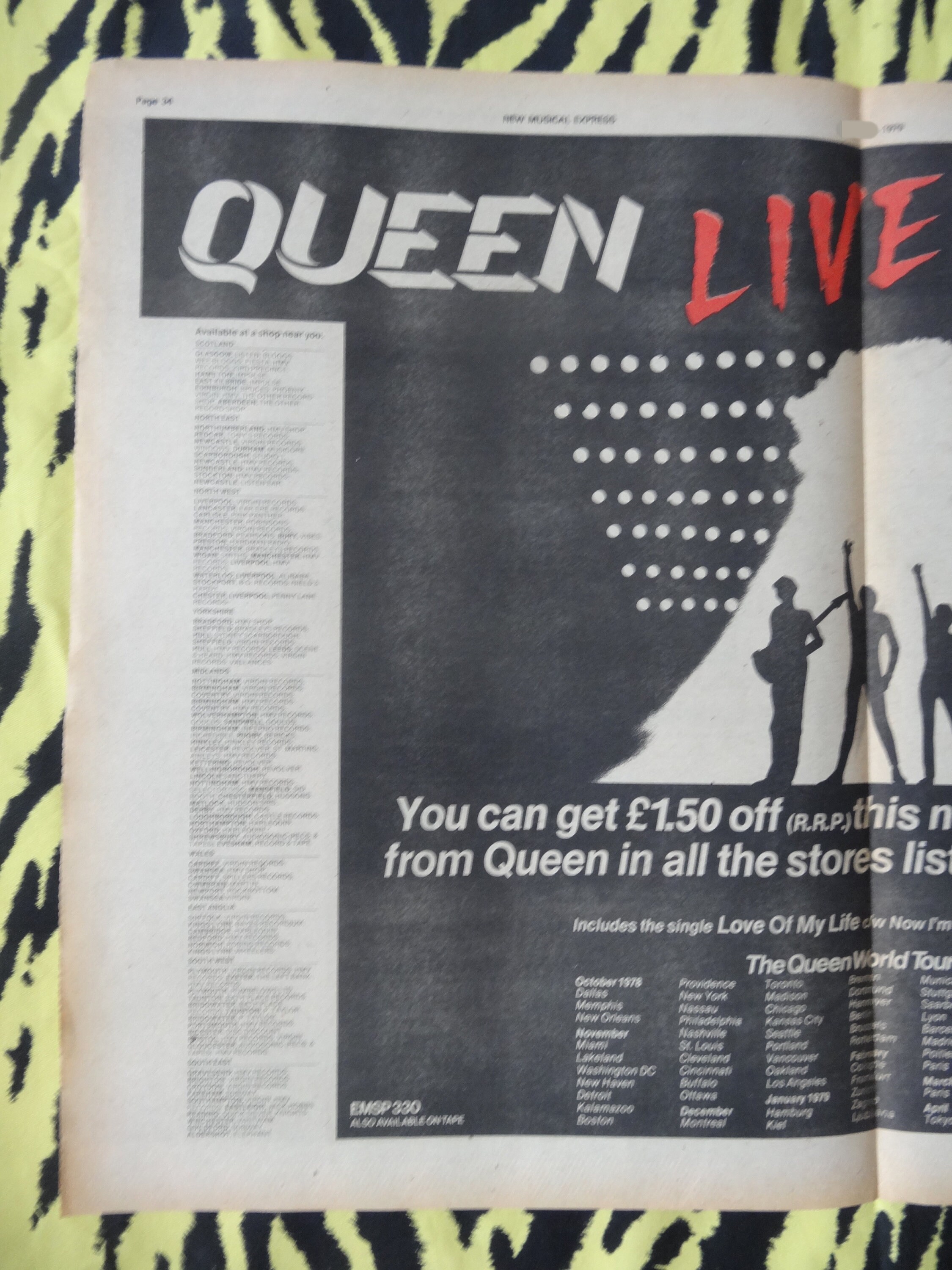 Original 1979 Queen on Tour Double Advert/poster, Rare Vintage Poster ...
