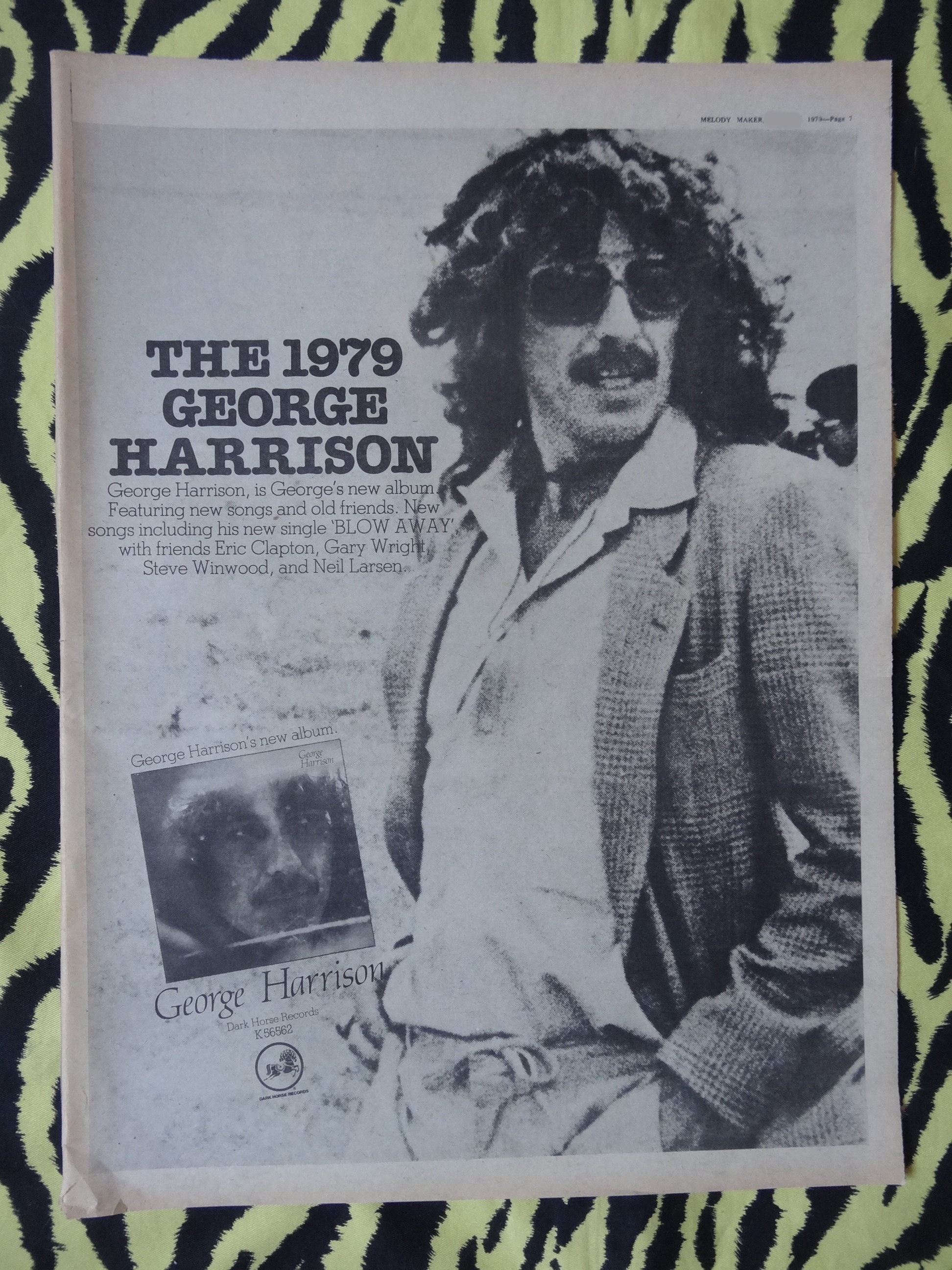 Original 1979 George Harrison Advert/poster, Rare Vintage Poster, New ...
