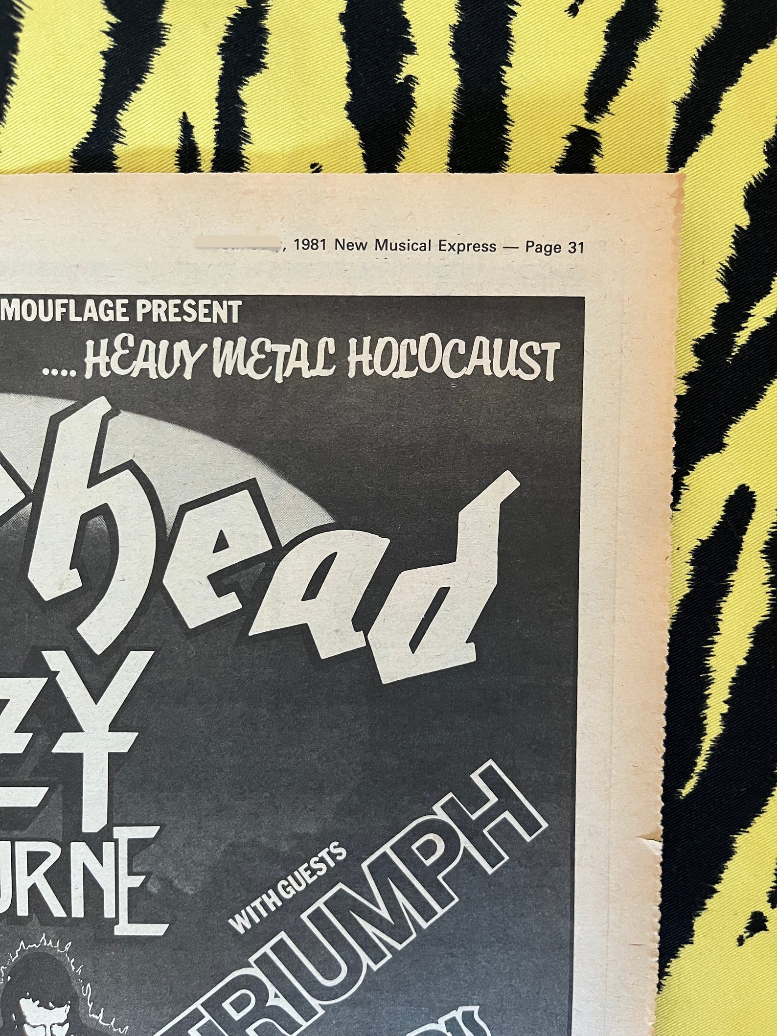 Original 1981 Motorhead & Ozzy Advert/poster, Rare Vintage Poster ...