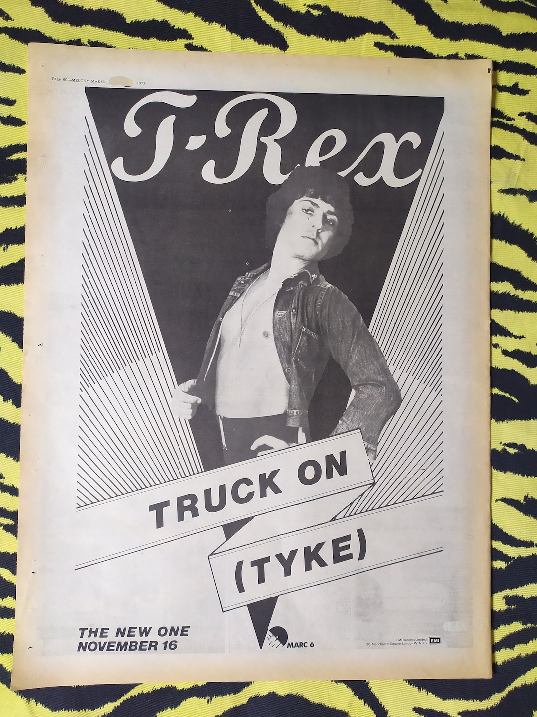 Original 1973 T. Rex Marc Bolan Advert/poster, Rare Vintage Poster ...