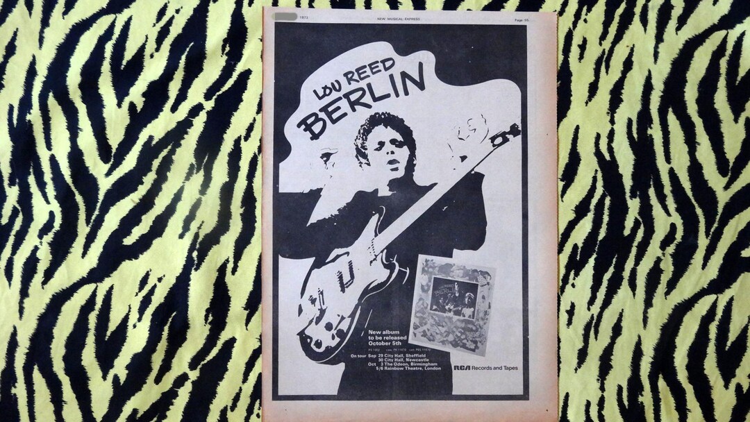 Original 1973 LOU REED Tour Advert/poster, Rare Vintage Poster "berlin ...