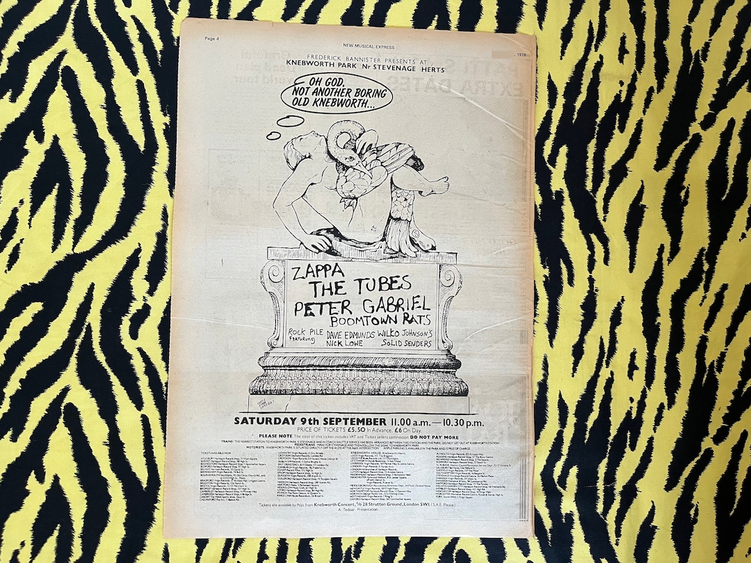 Original 1978 Concert Advert/poster, Rare Vintage Poster, Zappa, the ...