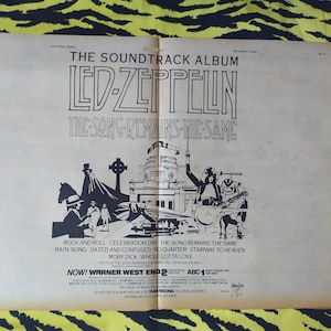 Original 1976 LED ZEPPELIN Double Advert/poster, "live" Rare Vintage ...