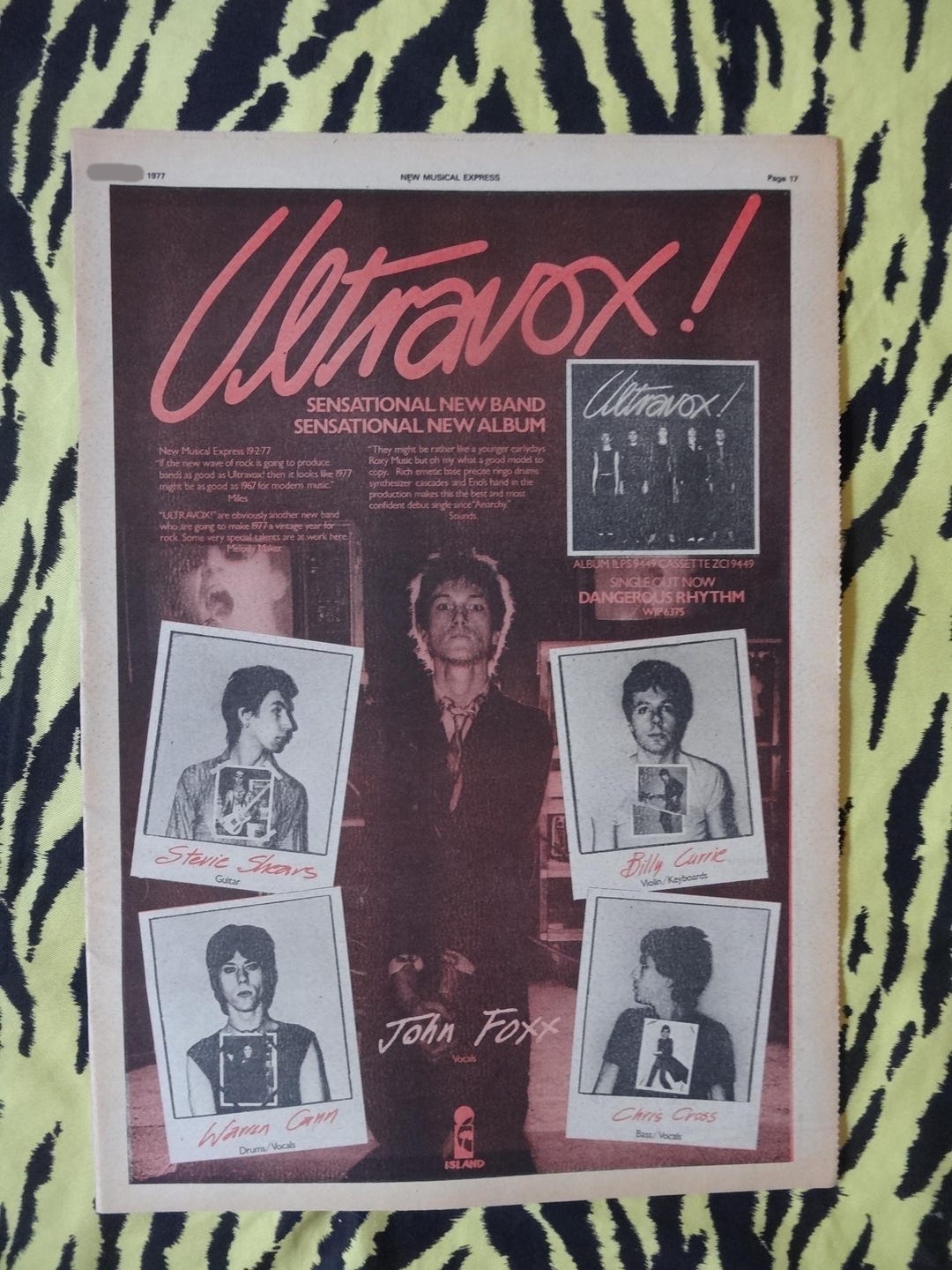 Original 1977 Ultravox Advert/poster, Rare Vintage Poster Ultravox "lp ...