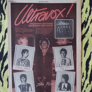 Original 1977 Ultravox Advert/poster, Rare Vintage Poster Ultravox "lp ...