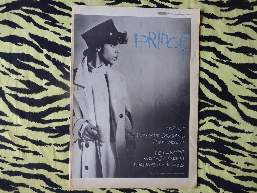 Original 1987 Prince Advert/poster, Rare Vintage Poster "live Wembley ...