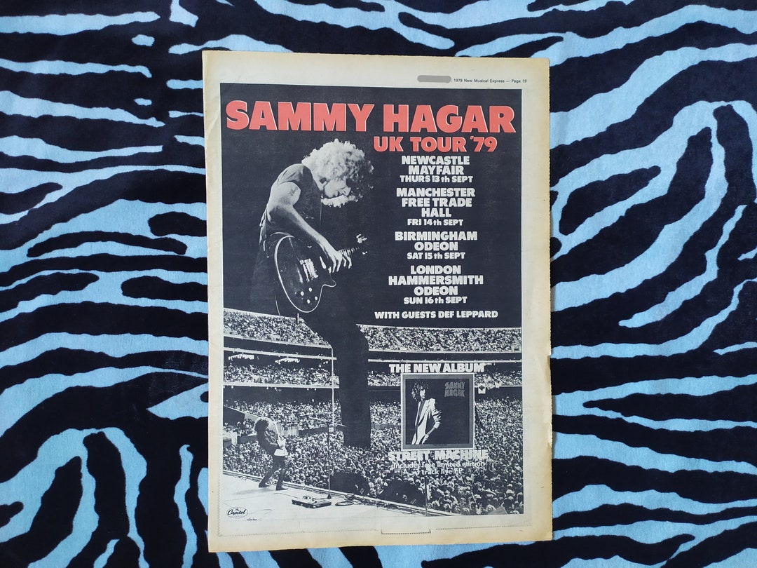 Original 1979 Sammy Hagar Tour Advert Poster, Rare Vintage Poster ...