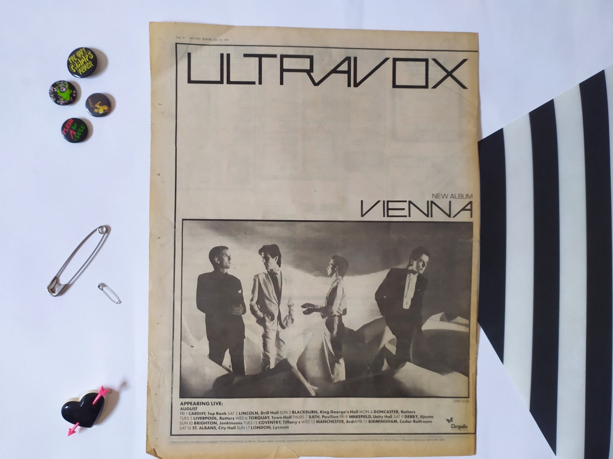 Original 1980 Ultravox Advert/poster, Rare Vintage Poster Ultravox ...