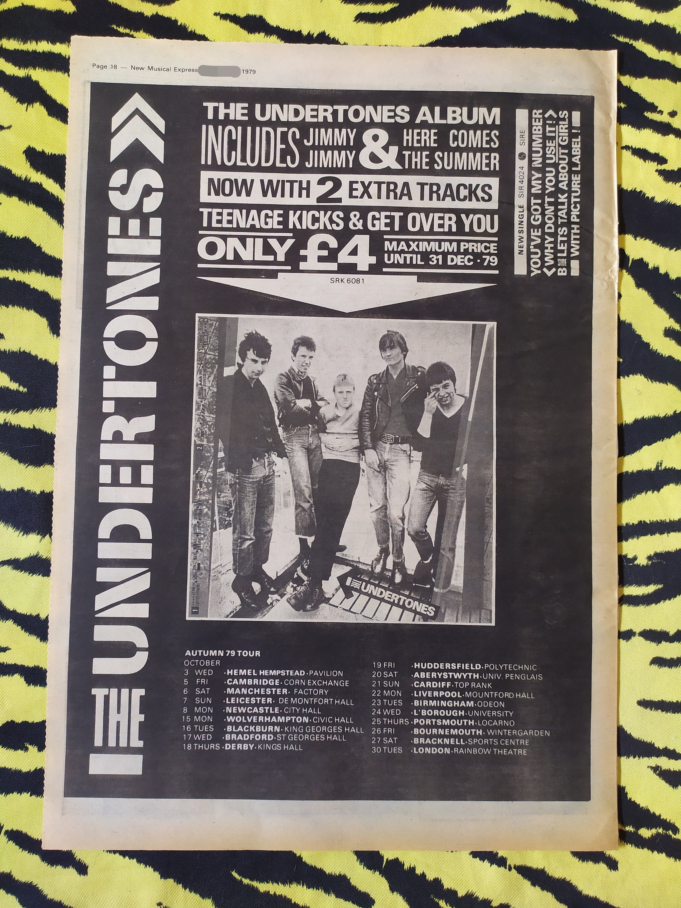 Original 1979 the Undertones on Tour Advert/poster Rare - Etsy