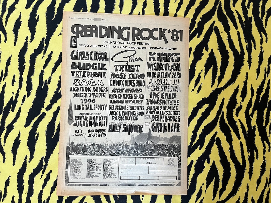 Original 1981 Reading Rock 81 Advert/poster, Rare Vintage Poster ...