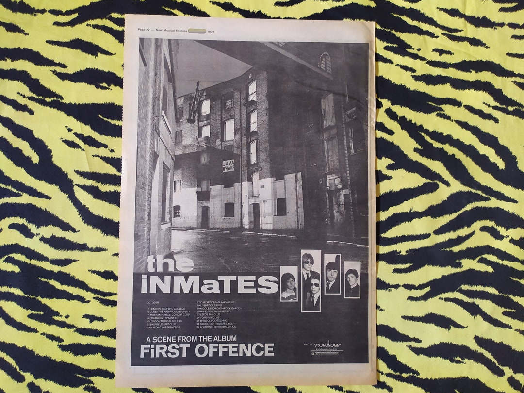 Original 1979 the Inmates on Tour Advert/poster, Rare Vintage Poster ...