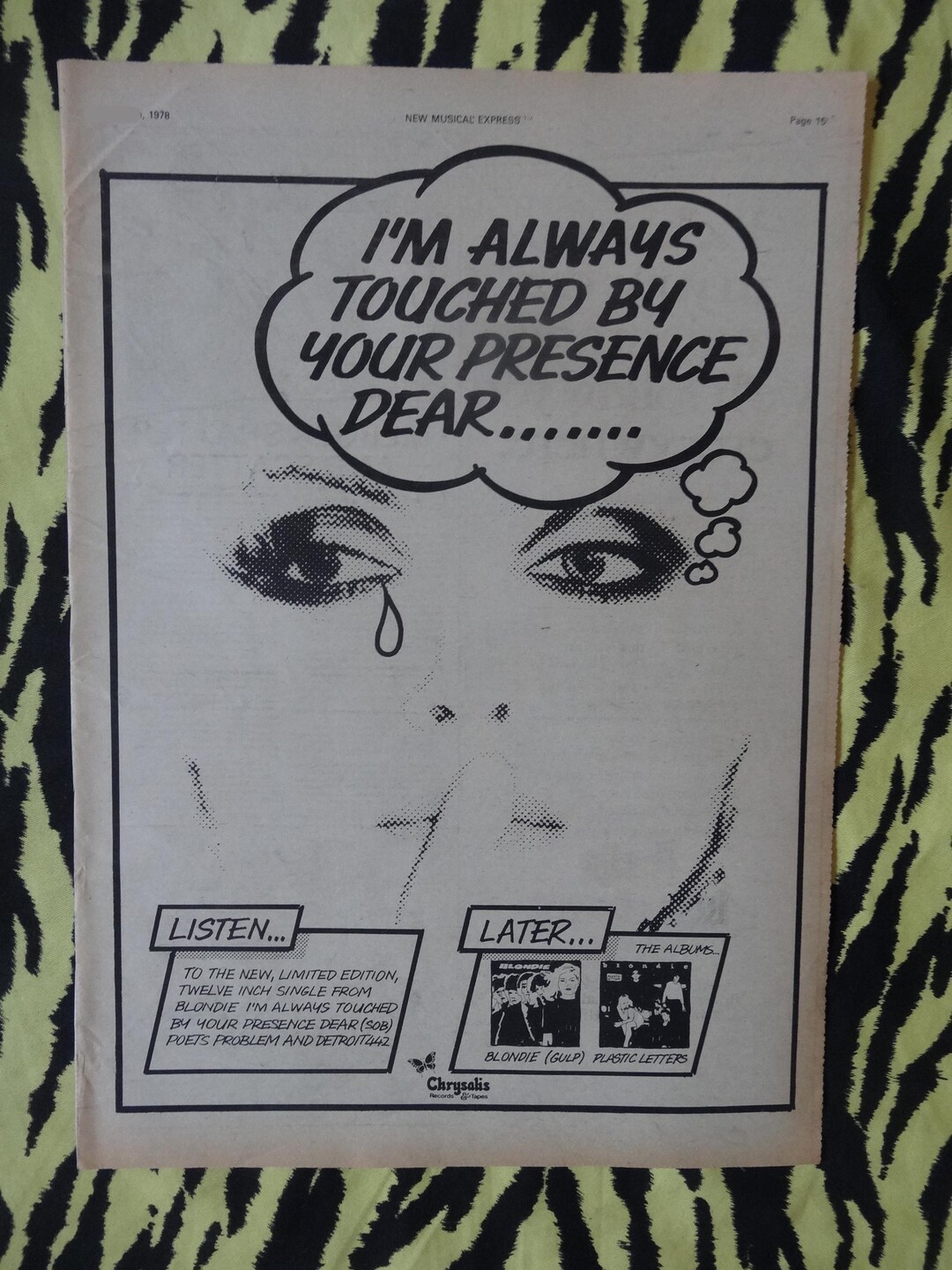 Original 1978 Blondie Advert/poster , Rare Vintage Poster "i’m Always ...