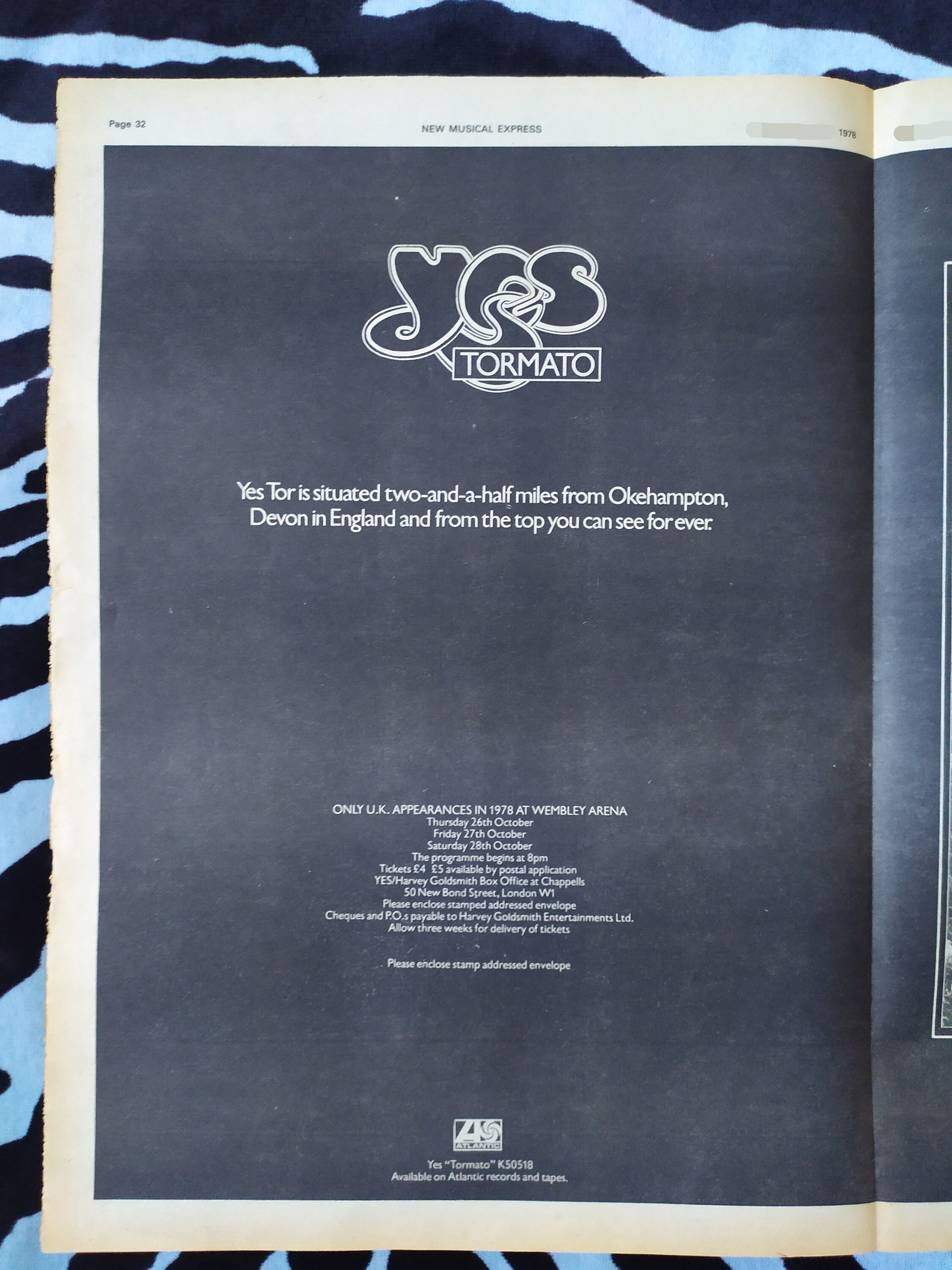 Original 1978 Yes Double Advert/poster, Rare Vintage Poster, Yes ...
