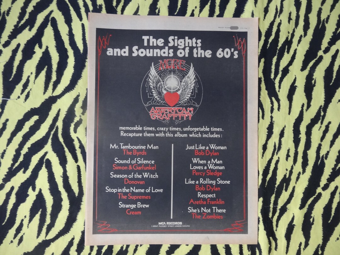Original 1979 American Graffiti Movie Advert/poster, Rare Vintage ...