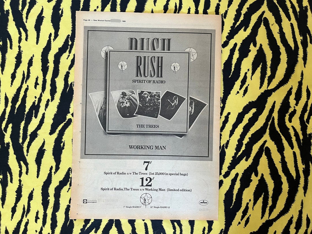 Original 1980 Rush Advert Poster, Rare Vintage Poster, "spirit of Radio ...