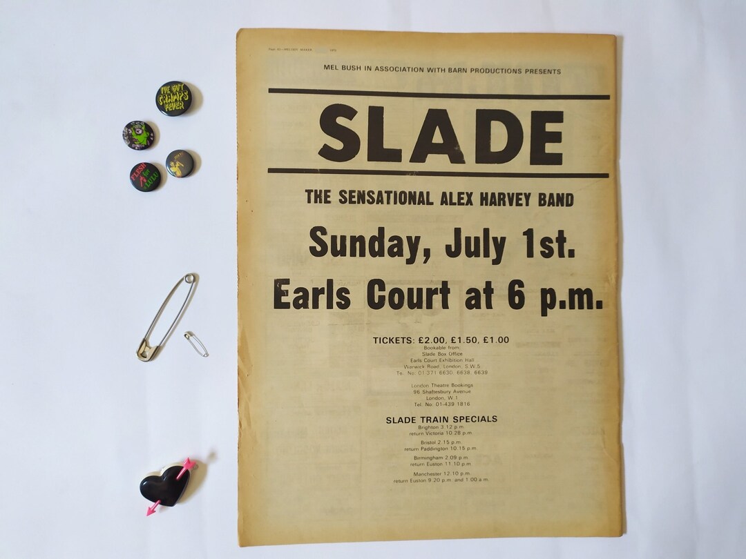 Original 1973 Slade Advert/poster, Rare Vintage Poster, Slade Concert ...