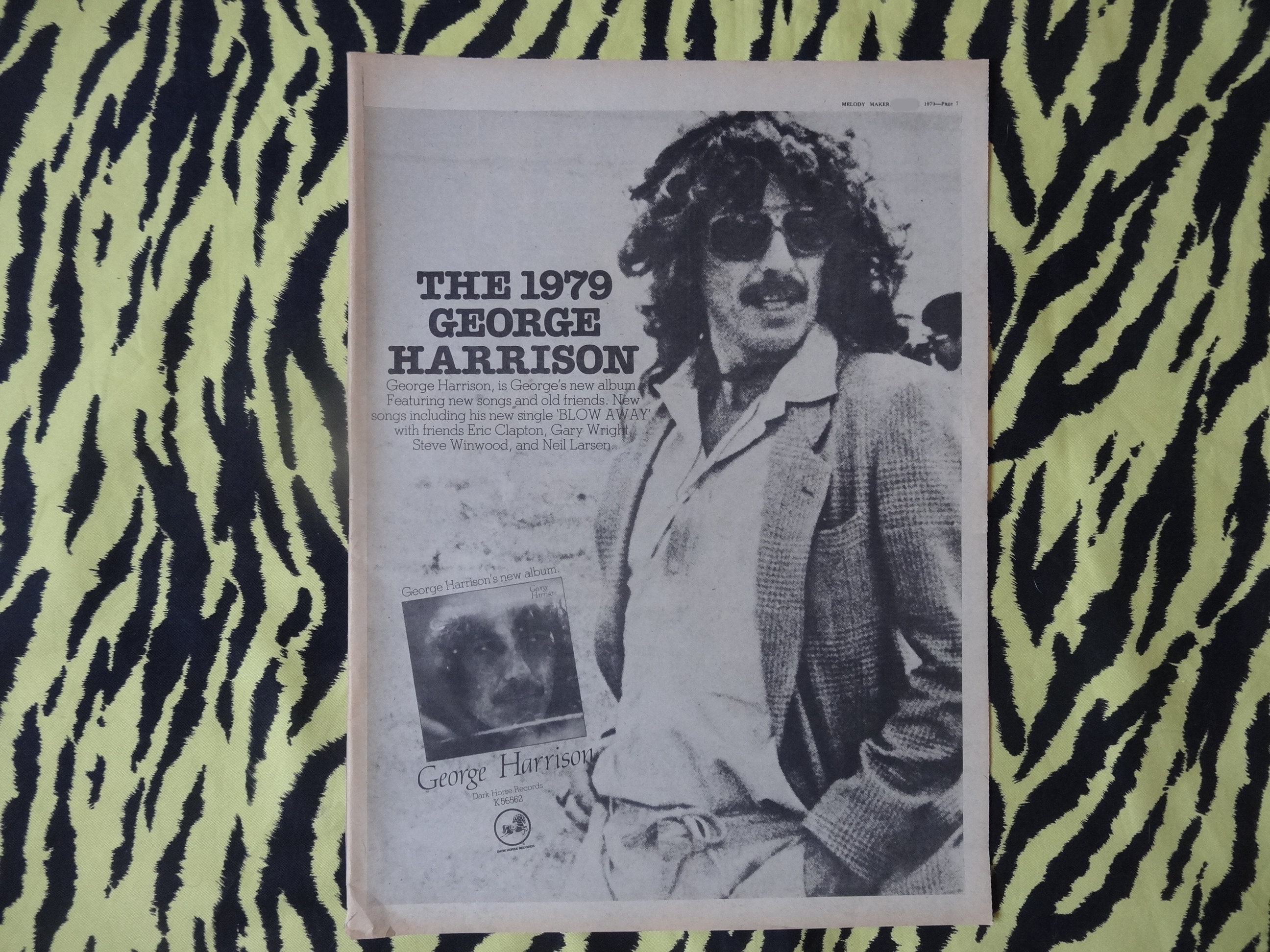 Original 1979 George Harrison Advert/poster, Rare Vintage Poster, New ...