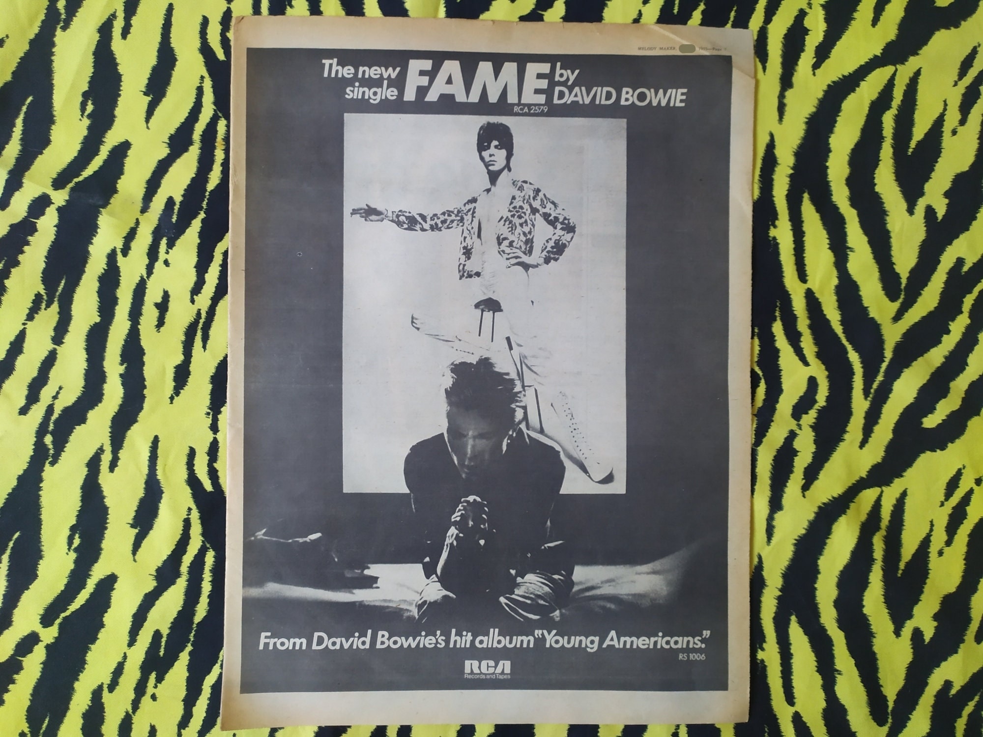 Original 1975 David Bowie Advert/poster, Rare Vintage Poster, David ...