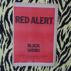 Original 1981 Black Uhuru Advert/poster, Rare Vintage Poster "red ...