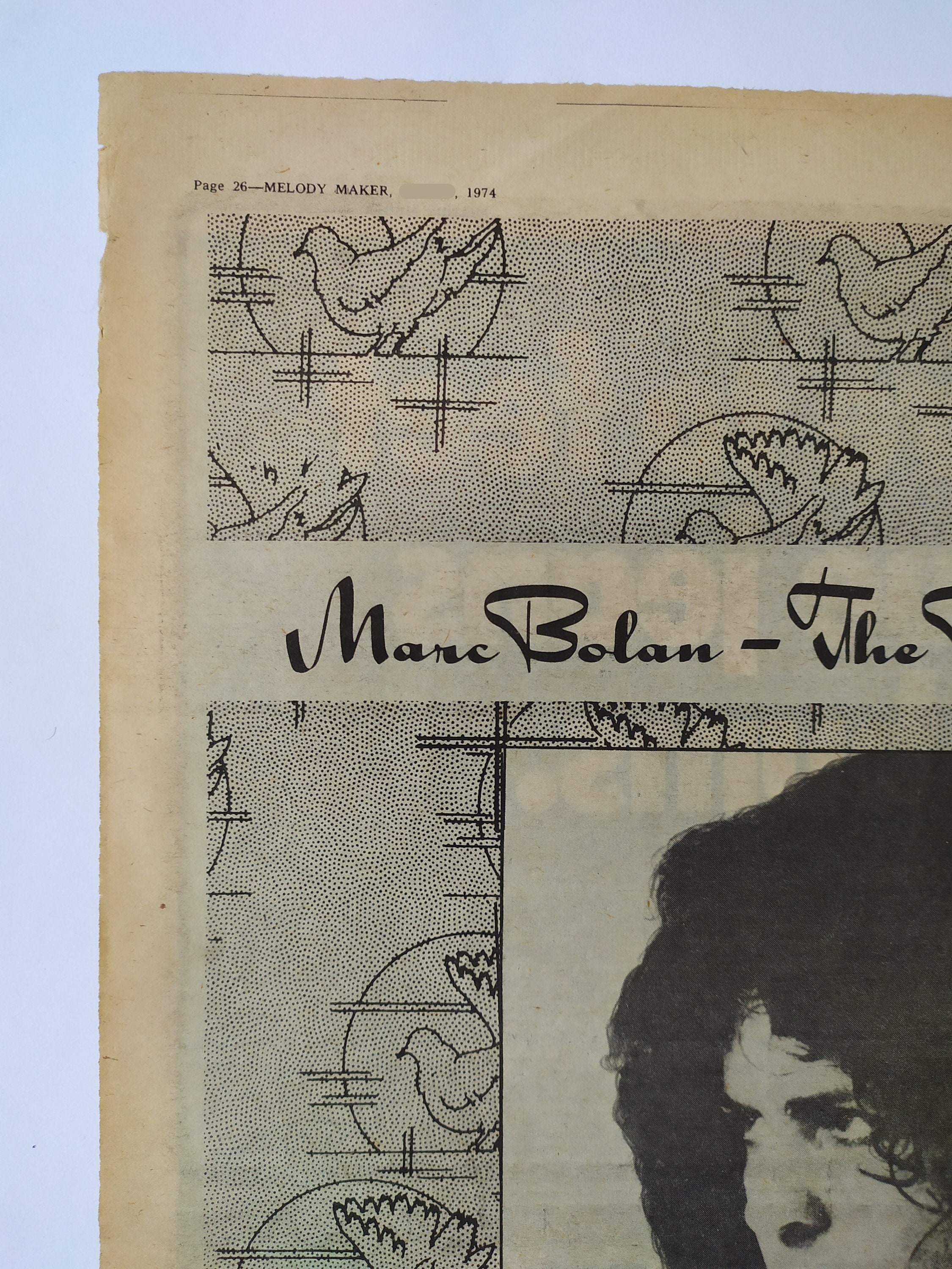 Original 1974 T. Rex Marc Bolan Advert/poster, Rare Vintage Poster, "t ...