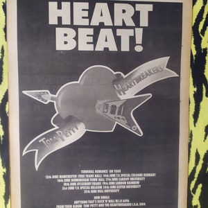 Original 1977 Tom Petty and the Heartbreakers Tour Advert/poster, Rare ...