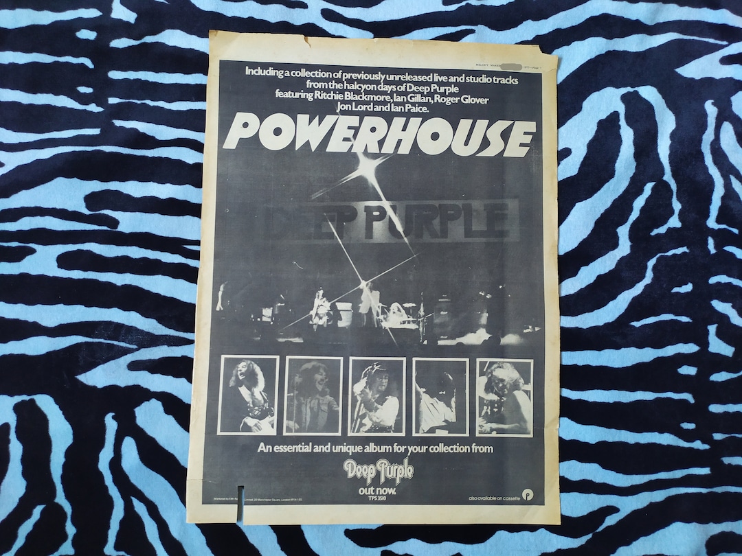 Original 1977 Deep Purple Advert/poster, Rare Vintage Poster, Deep ...
