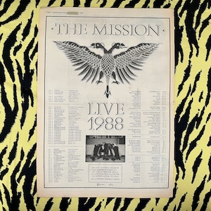Original 1988 the Mission Tour Advert/poster, Rare Vintage Poster "live ...