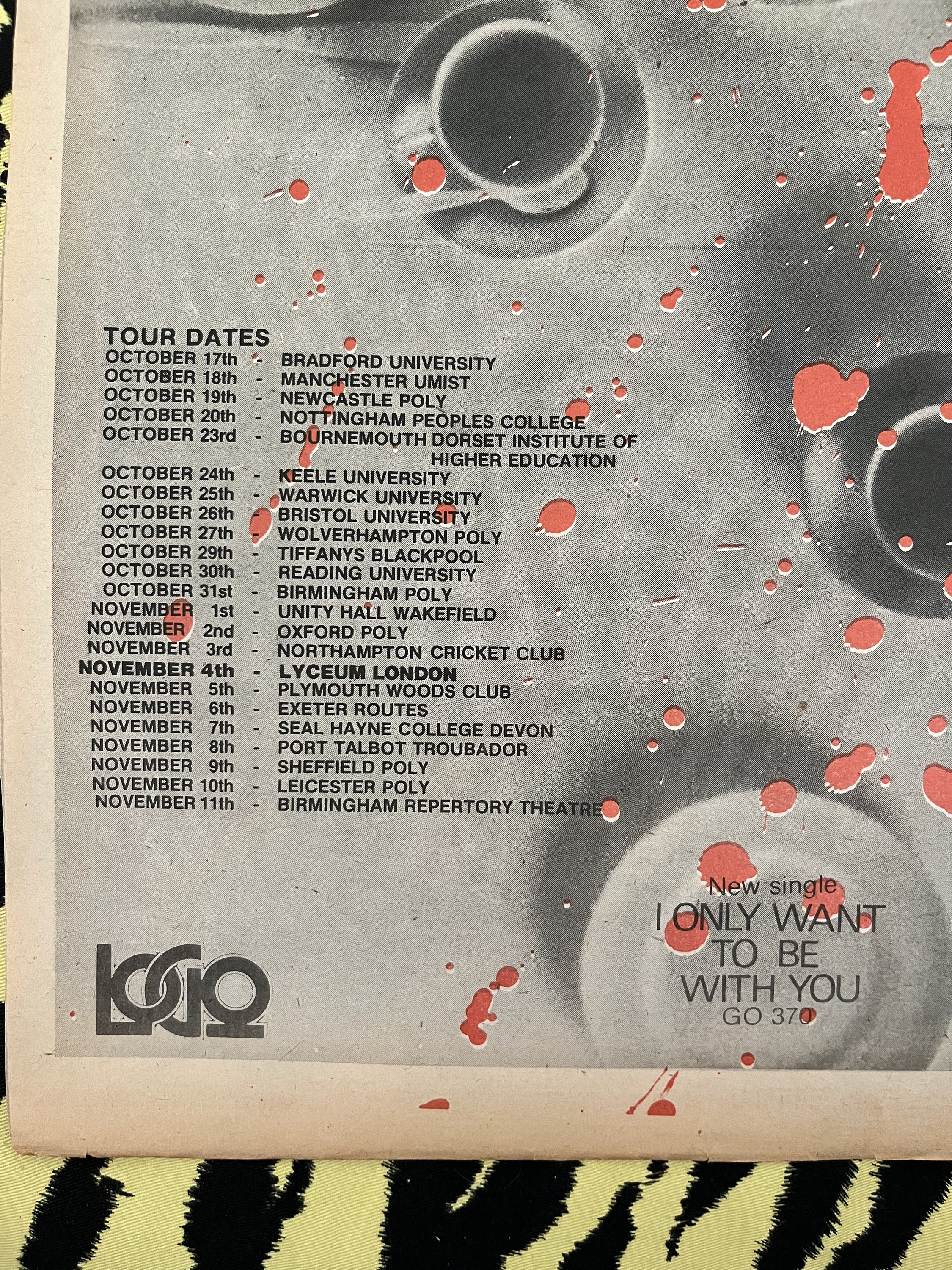 Original 1979 the Tourists Tour Advert/poster, Rare Vintage Poster ...