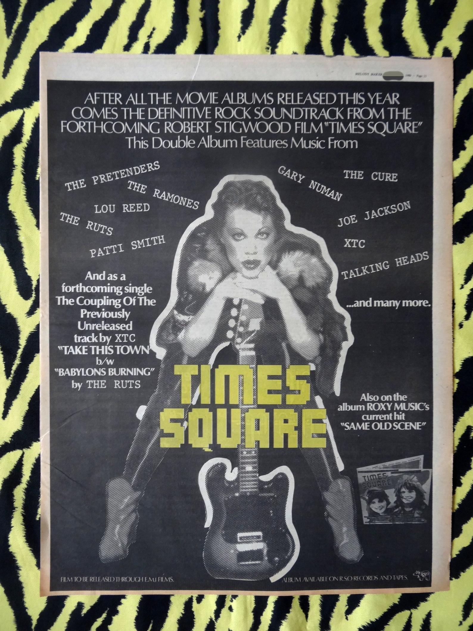 Original 1980 Times Square Film Advert/poster Rare Vintage Poster ...