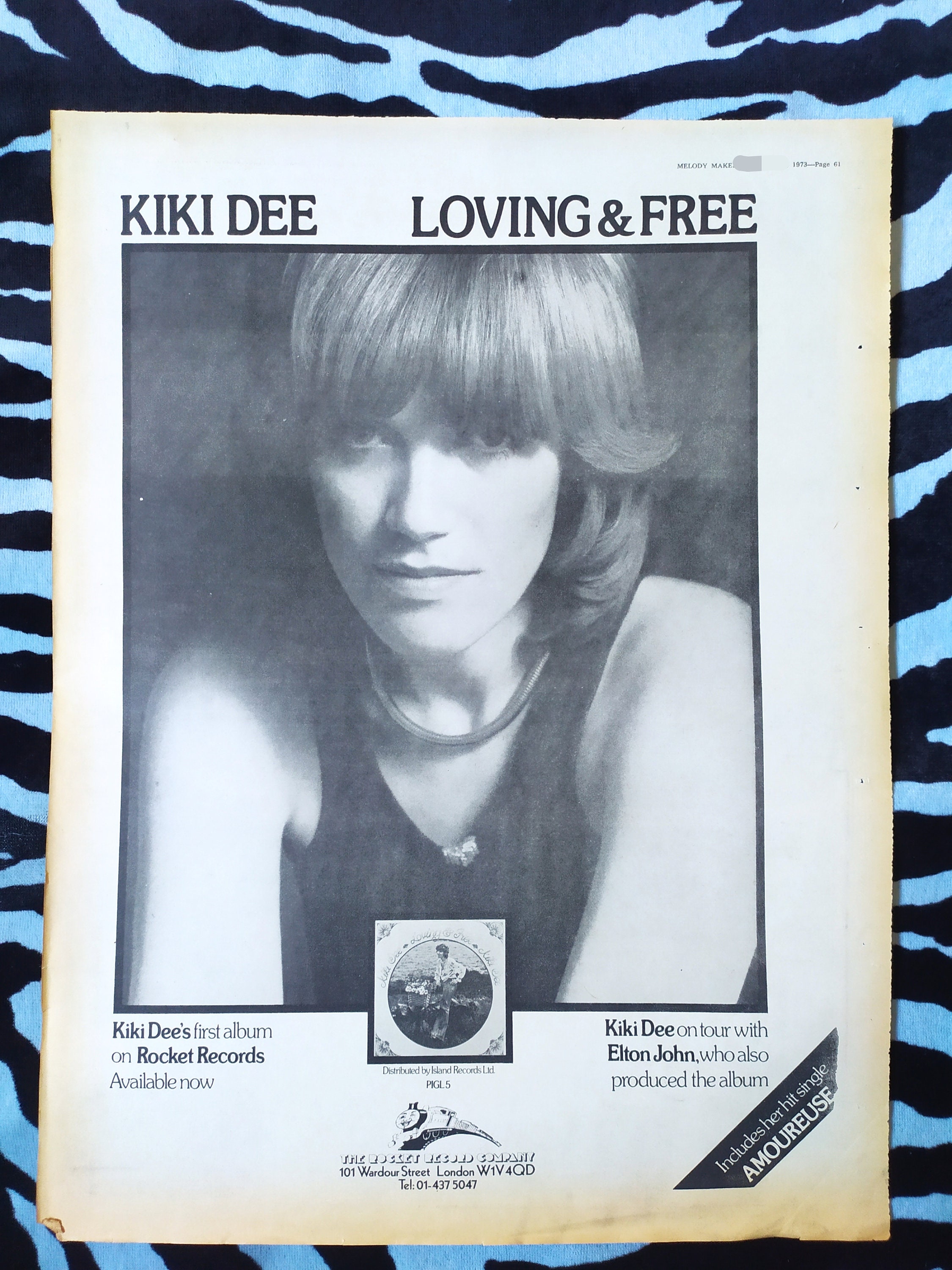 Original 1973 Kiki Dee Advert/poster Rare Vintage Poster - Etsy