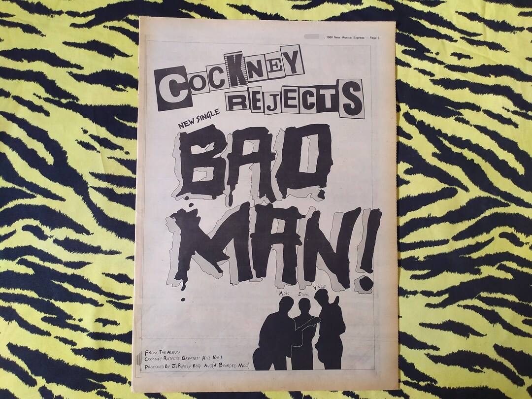 Original 1980 Cockney Rejects Advert/poster, Rare Vintage Poster "bad ...