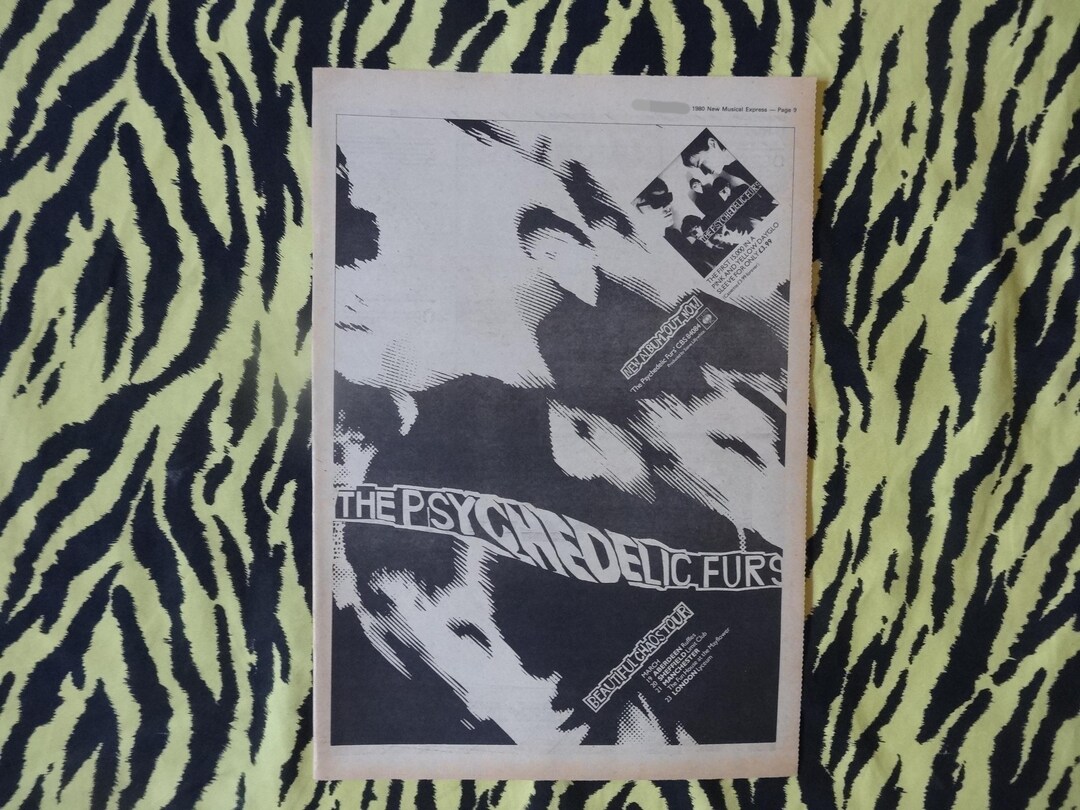 Original 1980 the Psychedelic Furs Tour Advert/poster, Rare Vintage ...