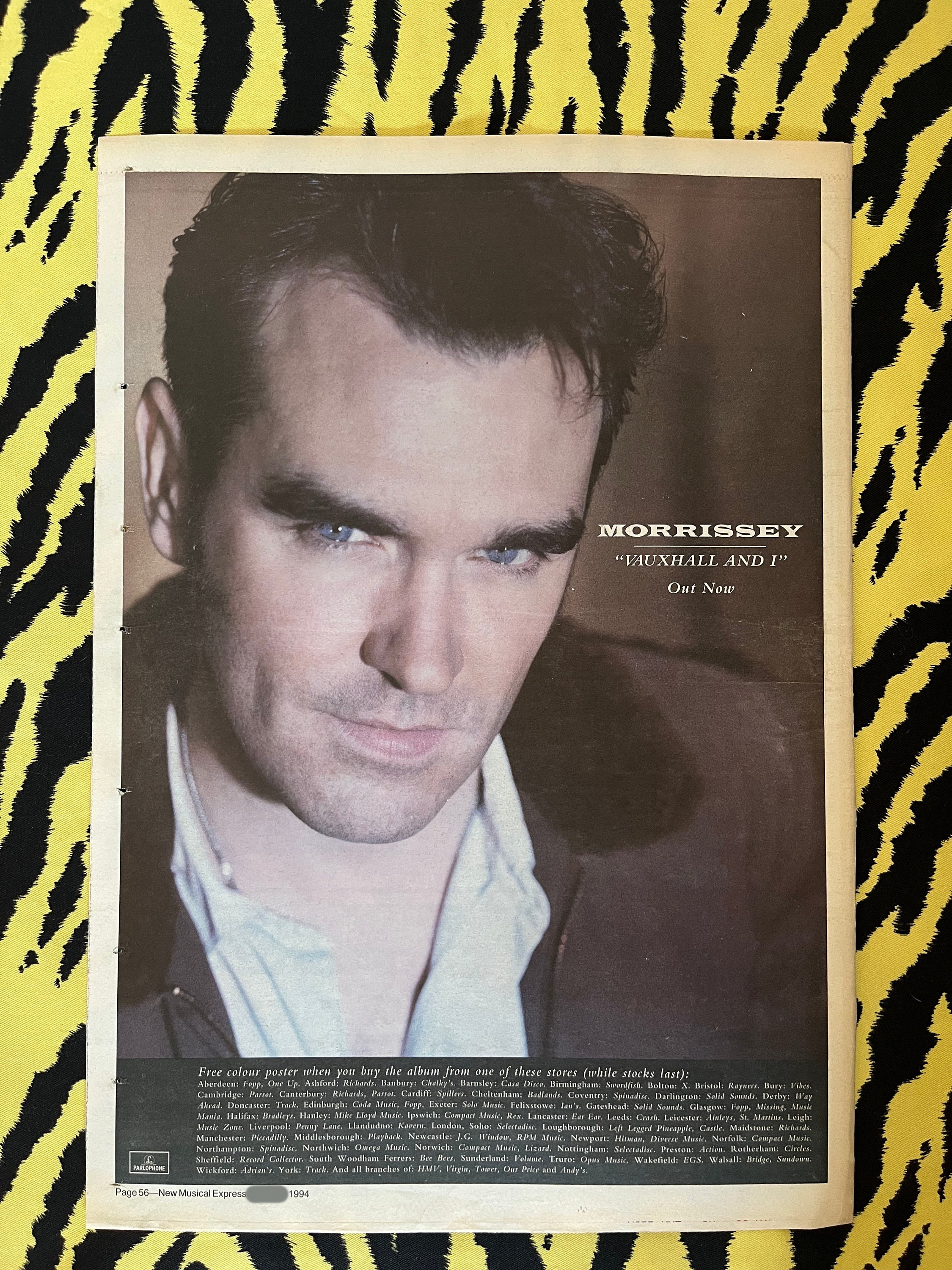 Original 1994 Morrissey Advert/poster, Rare Vintage Poster, "vauxhall ...