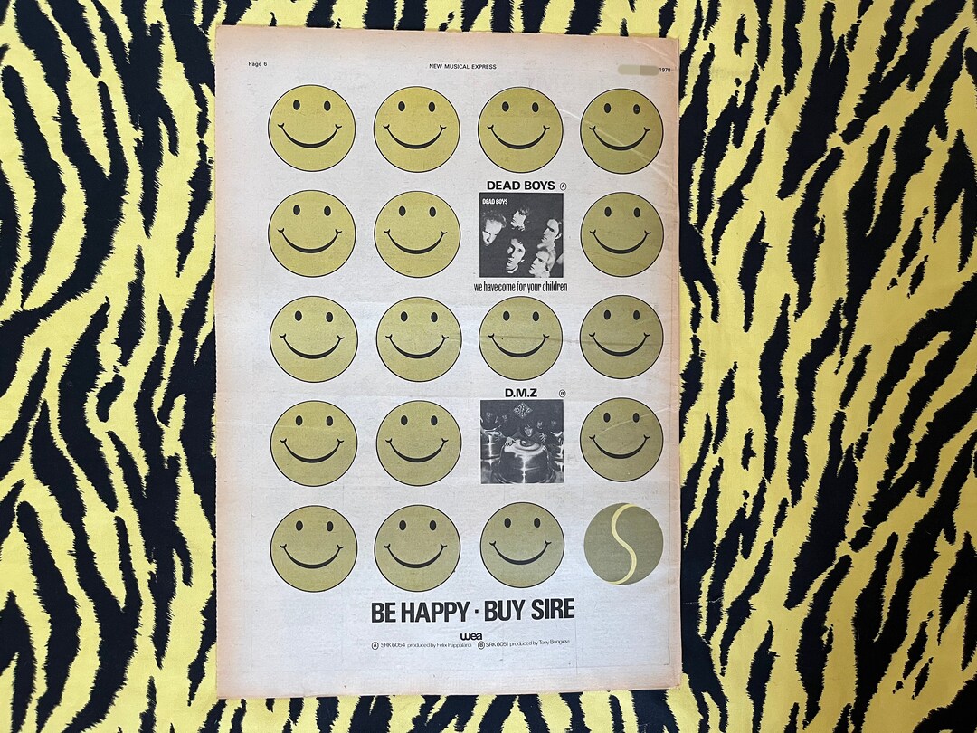 Original 1978 Sire Records Advert/poster, Rare Vintage Poster "be Happy ...