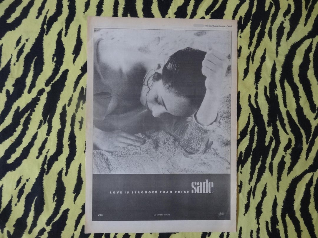Original 1988 Sade Advert/poster, Rare Vintage Poster, love is Stronger ...