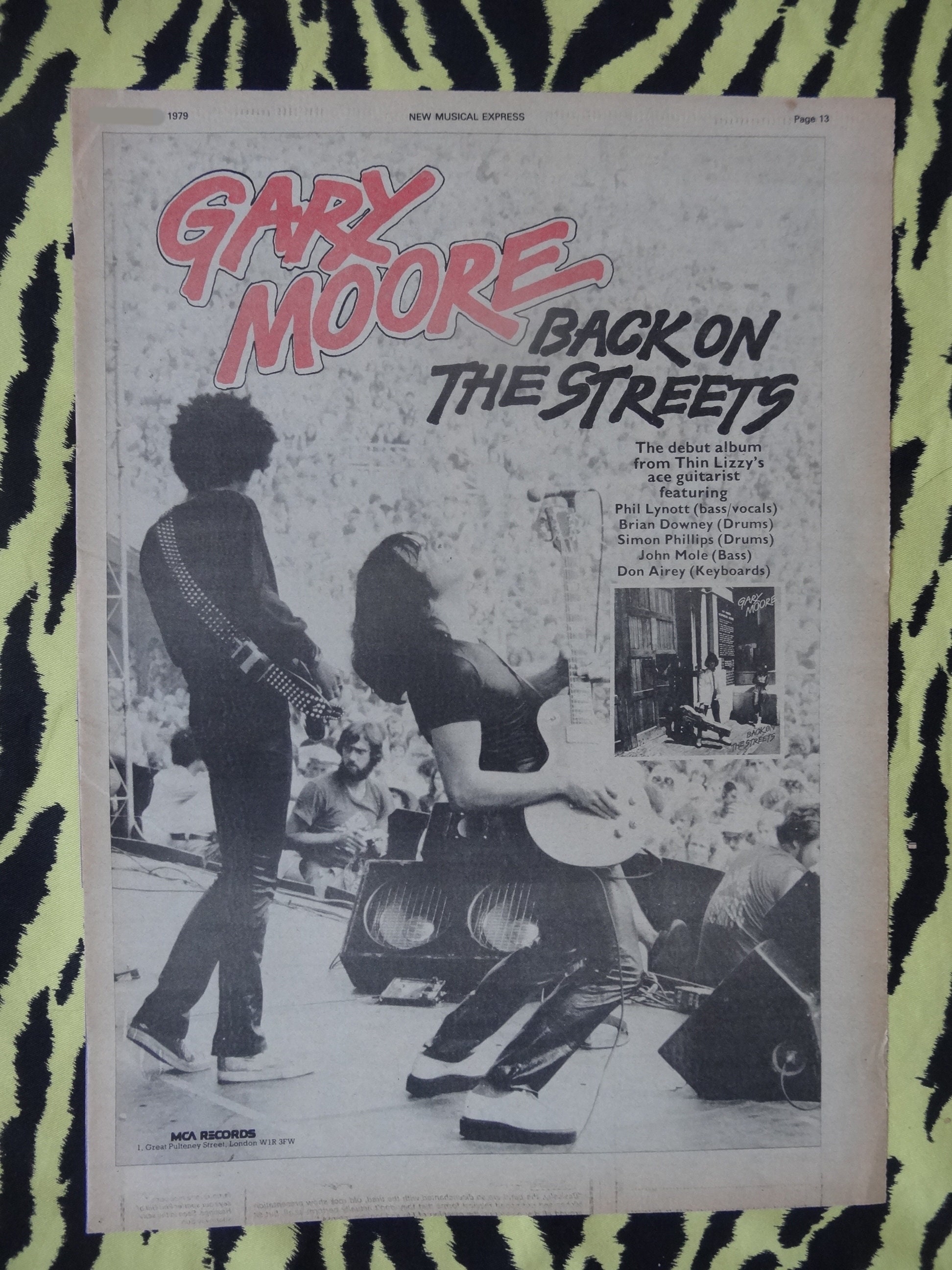 Original 1979 Gary Moore Advert/poster, Rare Vintage Poster back on the ...