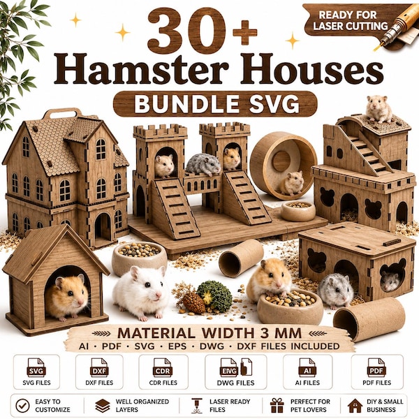 Wooden Hamster Houses - Etsy UK