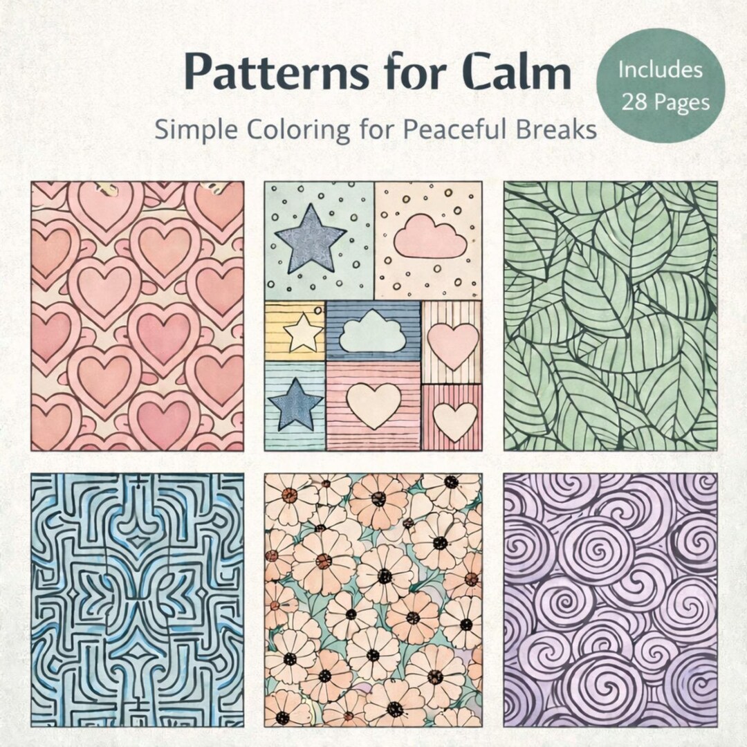 Patterns for Calm – Simple Coloring for Peaceful Breaks (PDF Download ...