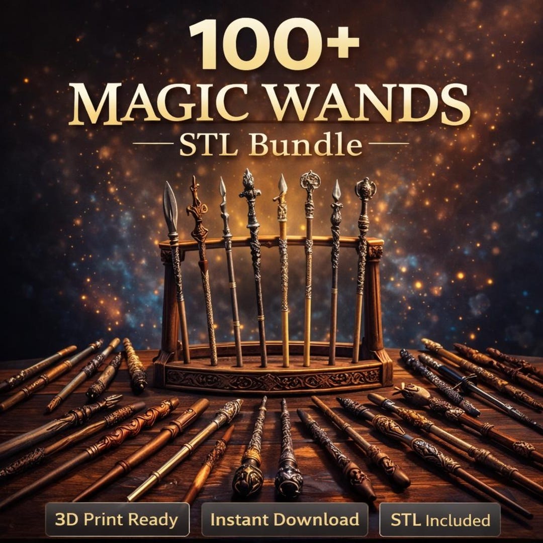 100+ Magic Wands STL Bundle | Fantasy Wizard 3D Print Files (digital ...