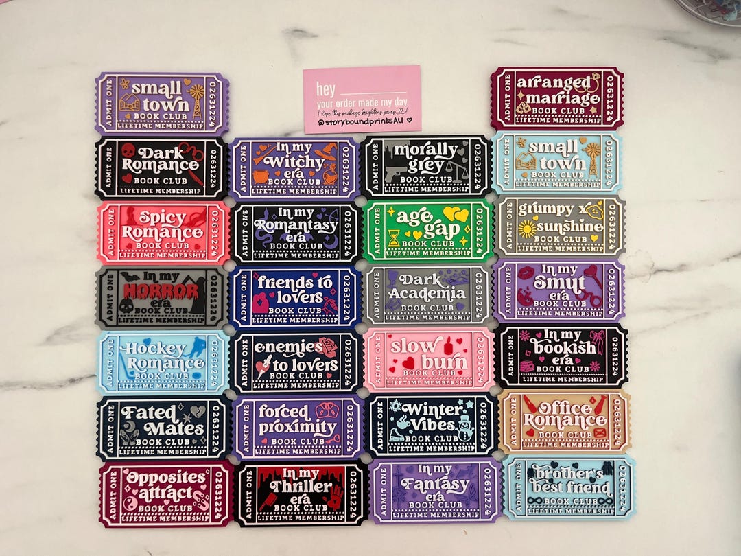 Bookish Themed Tickets - Etsy