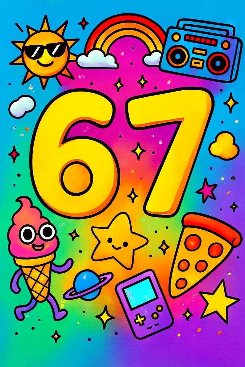 Funny Coloring Page – 67 6 7 “67” – Instant Download - Etsy