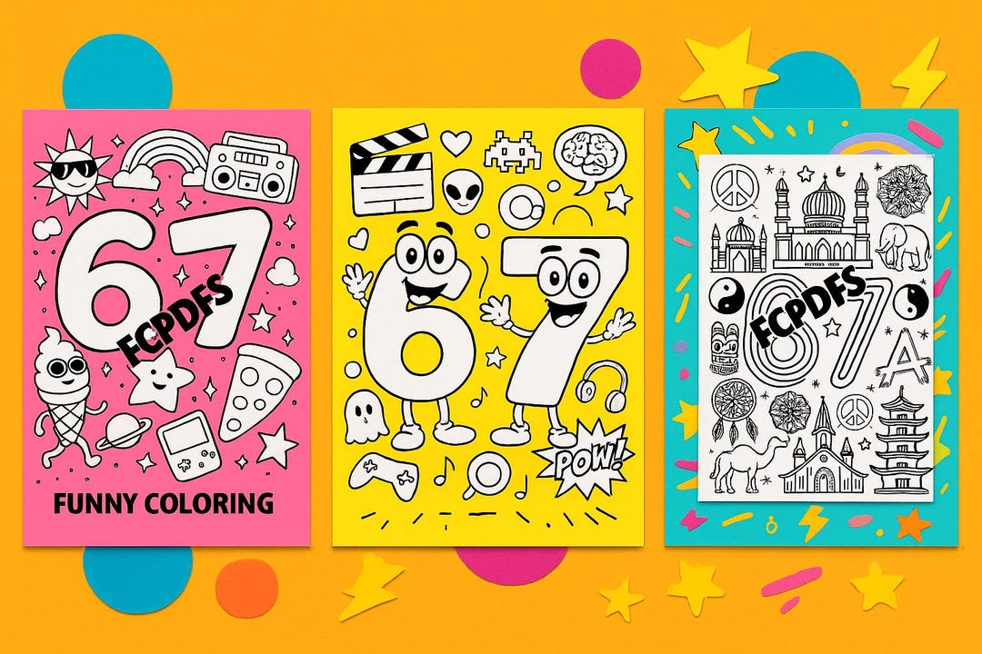 Silly 67 6 7 “67” Number 6 and 7 Coloring Pages | Fun Printable ...