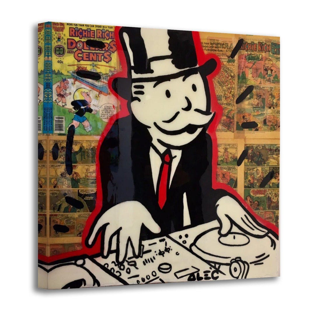 Alec Monopolys Monopoly DJ Painting on Canvas Wall Art Poster Picture ...