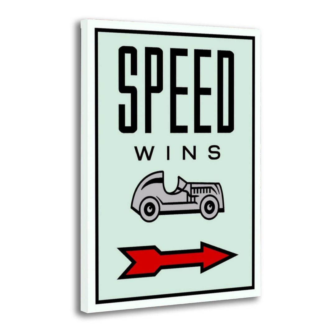 Alec Monopolys SPEED WINS Painting on Canvas Wall Art Poster Picture ...